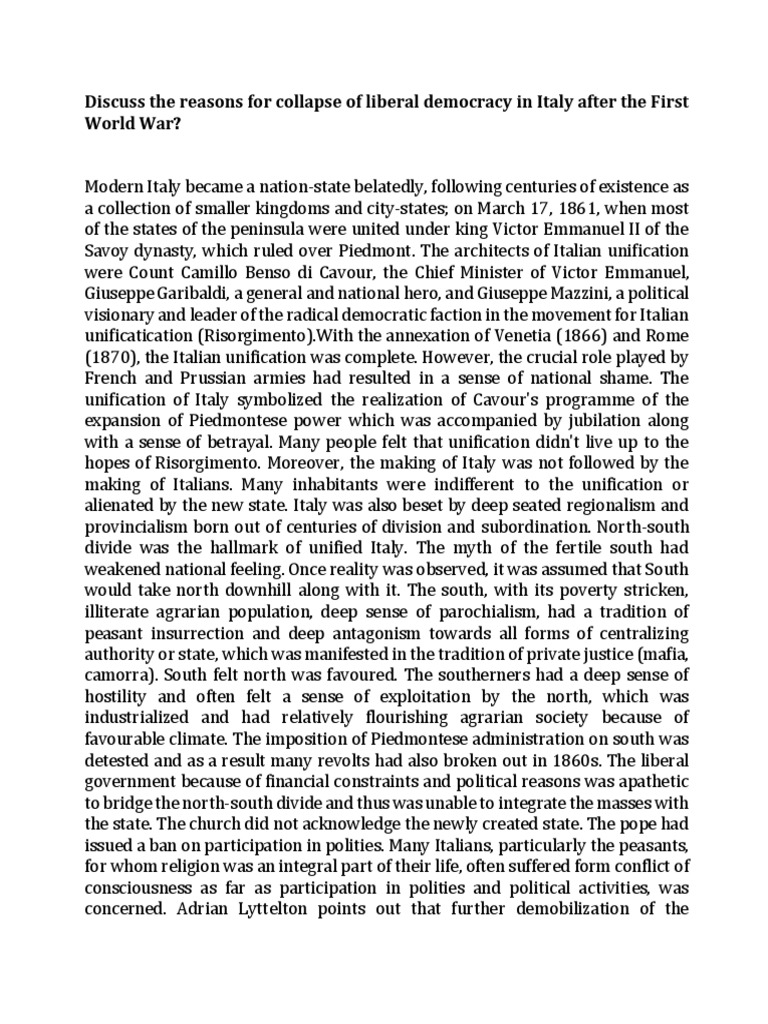 Fascism in Italy | PDF | Fascism | Benito Mussolini