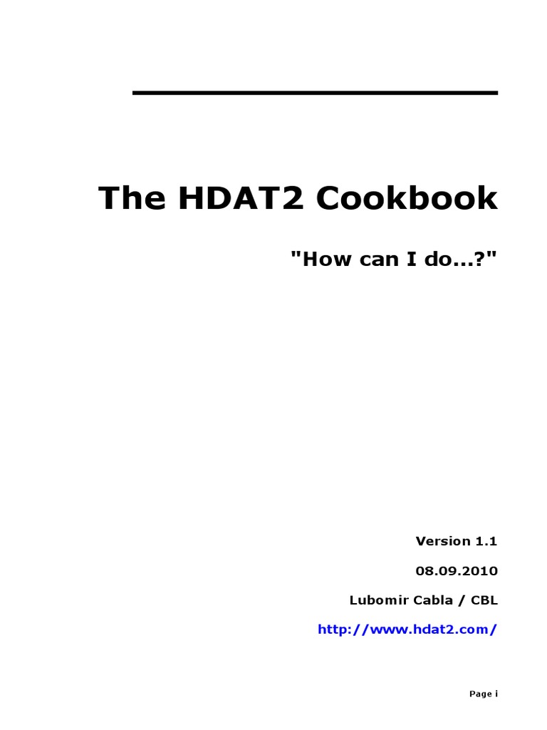 The HDAT2 Cookbook: "How Can I Do ?" | PDF | Computer Data Storage ...