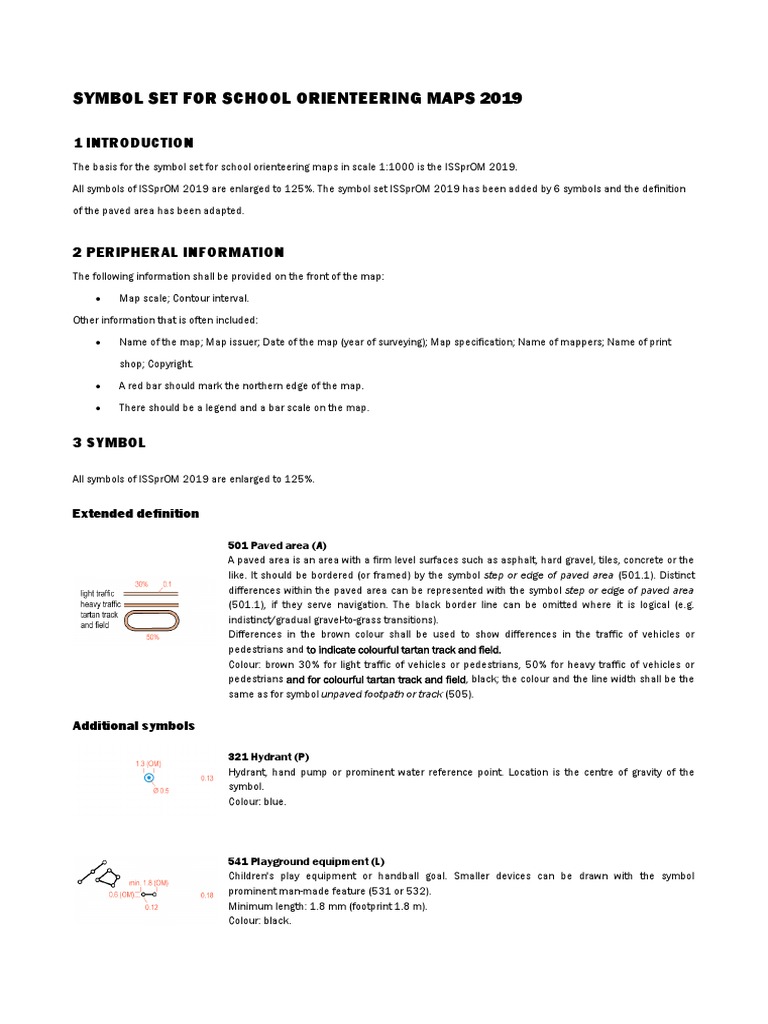 Symbol Set For School Orienteering Maps 2019: Extended Definition | PDF ...