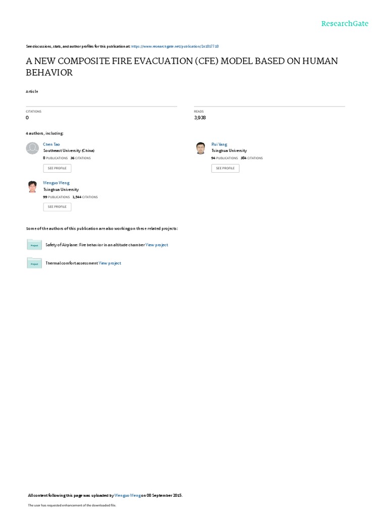 A New Composite Fire Evacuation (Cfe) Model Based On Human Behavior ...