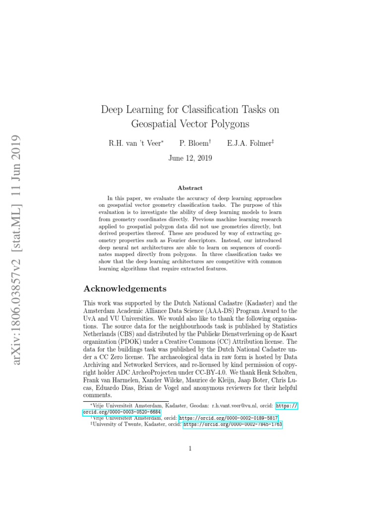 Deep Learning For Classification Tasks On Geospatial Vector Polygons ...