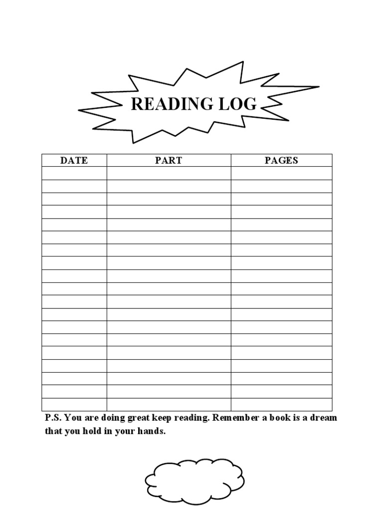 6th Grade Reading Log Template | PDF