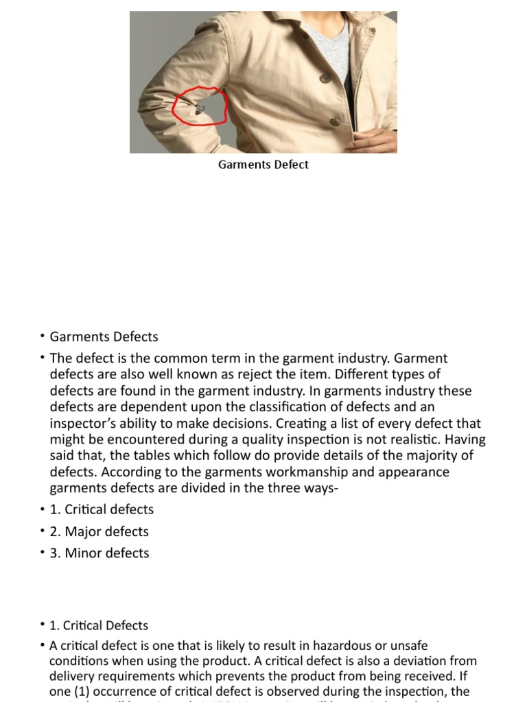 Garments Defect | PDF | Sewing Machine | Seam (Sewing)