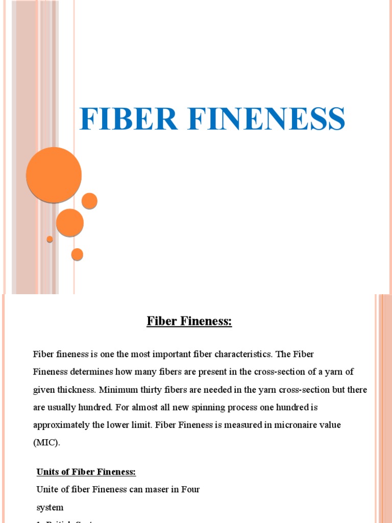 Fiber Fineness | PDF | Physical Quantities | Textiles