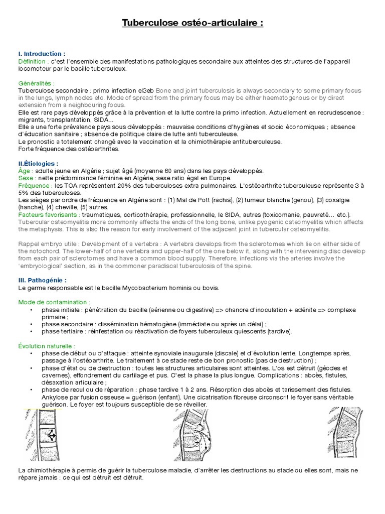 Tuberculose ostéo-articulaire : enjeux et diagnostic | PDF ...