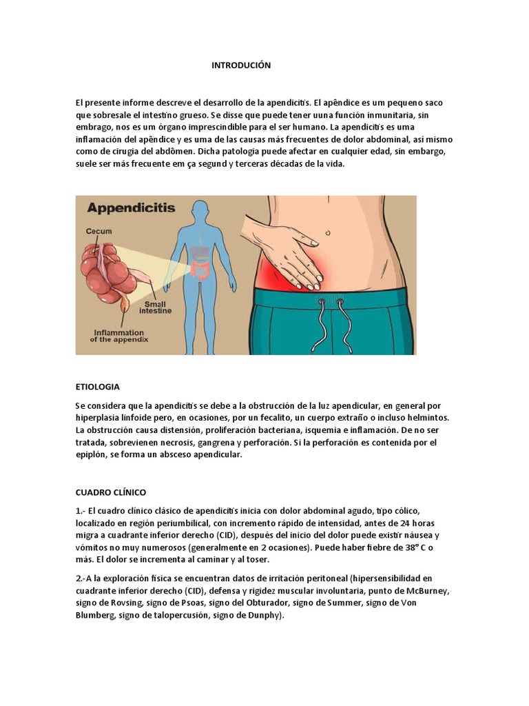 Signos Clave para Diagnóstico de Apendicitis | PDF | Especialidades ...