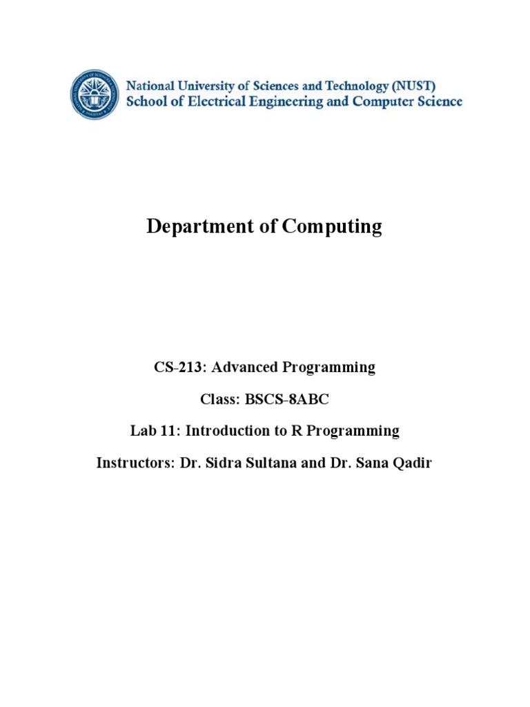 Introduction To R Programming PDF | PDF | Computer Architecture | Computing