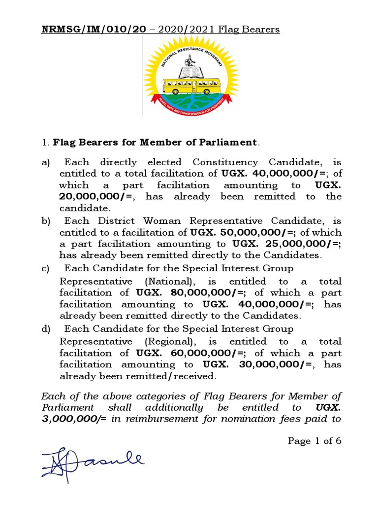 NRM Flag Bearers Facilitation Guide 2021 | PDF | Payments | Government
