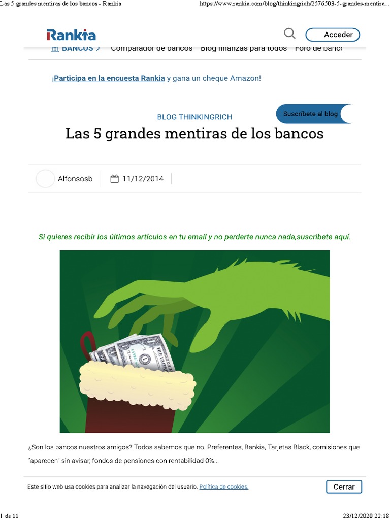 Las 5 Mentiras De Los Bancos Pdf Business