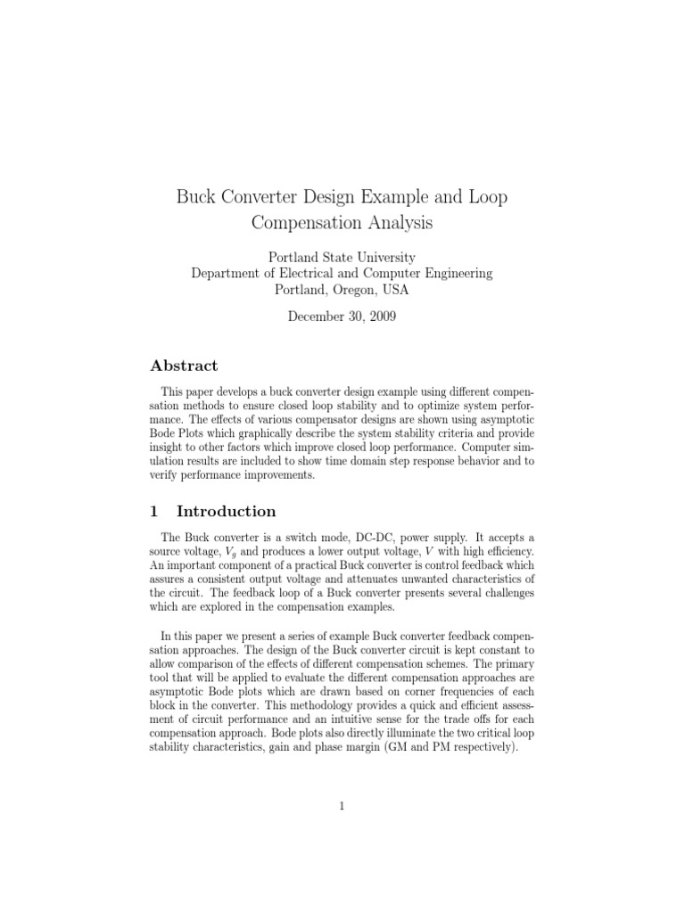 Buck Converter Design Example and Loop Compensation Analysis | PDF ...