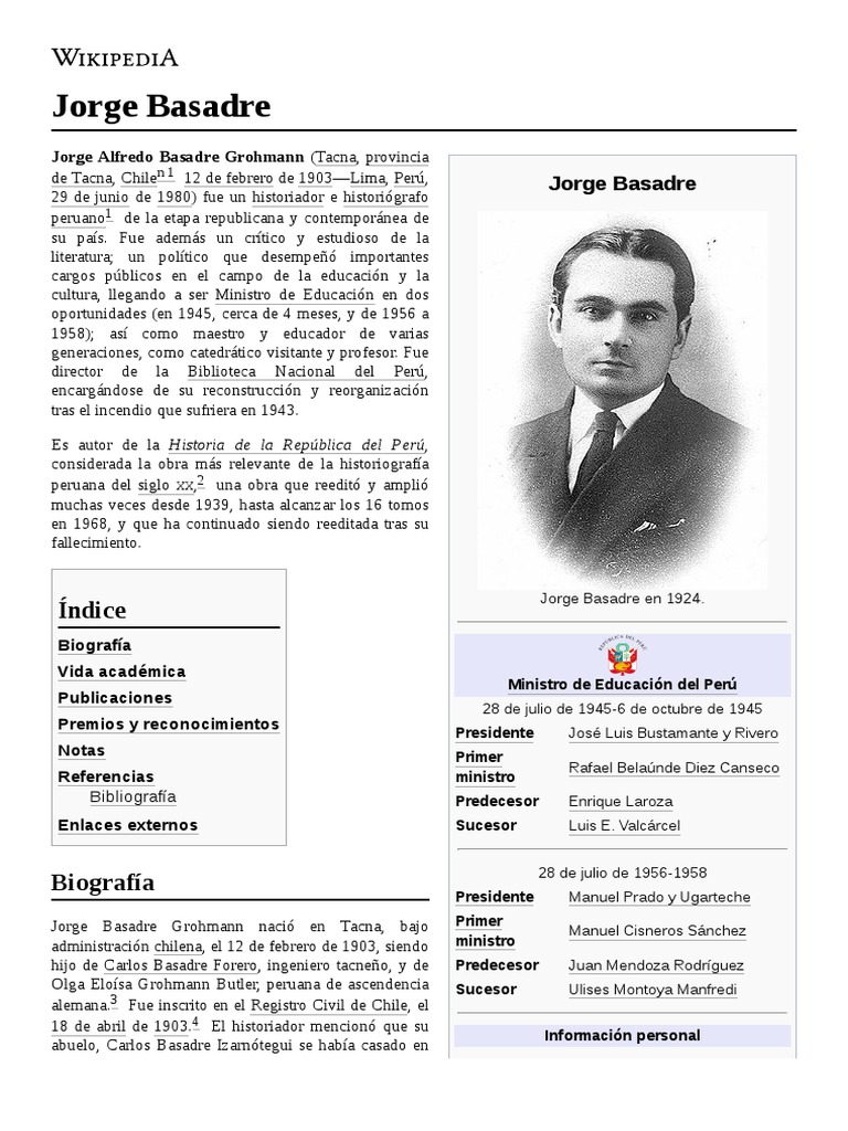 Jorge Basadre | PDF | Educación avanzada | Science