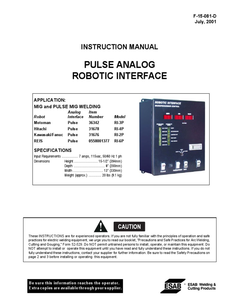 Robotic Interfase Digipulse ESAB | PDF | Welding | Construction