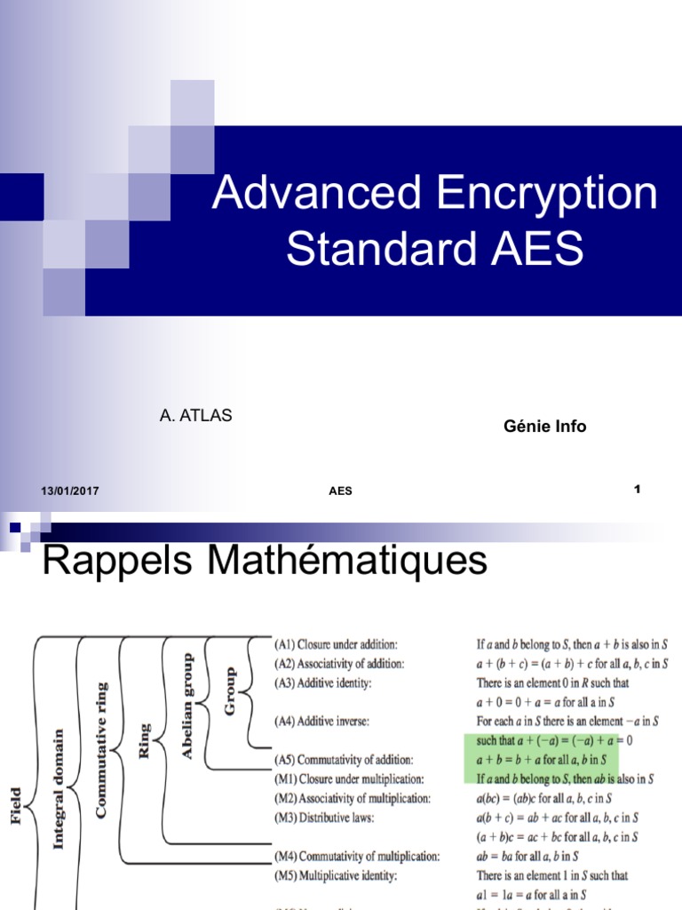 Advanced Encryption Standard AES: A. Atlas | PDF | Mathematical Logic ...