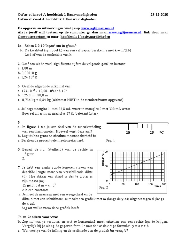 HAVO-VWO 4 H1 Oefentoets | PDF