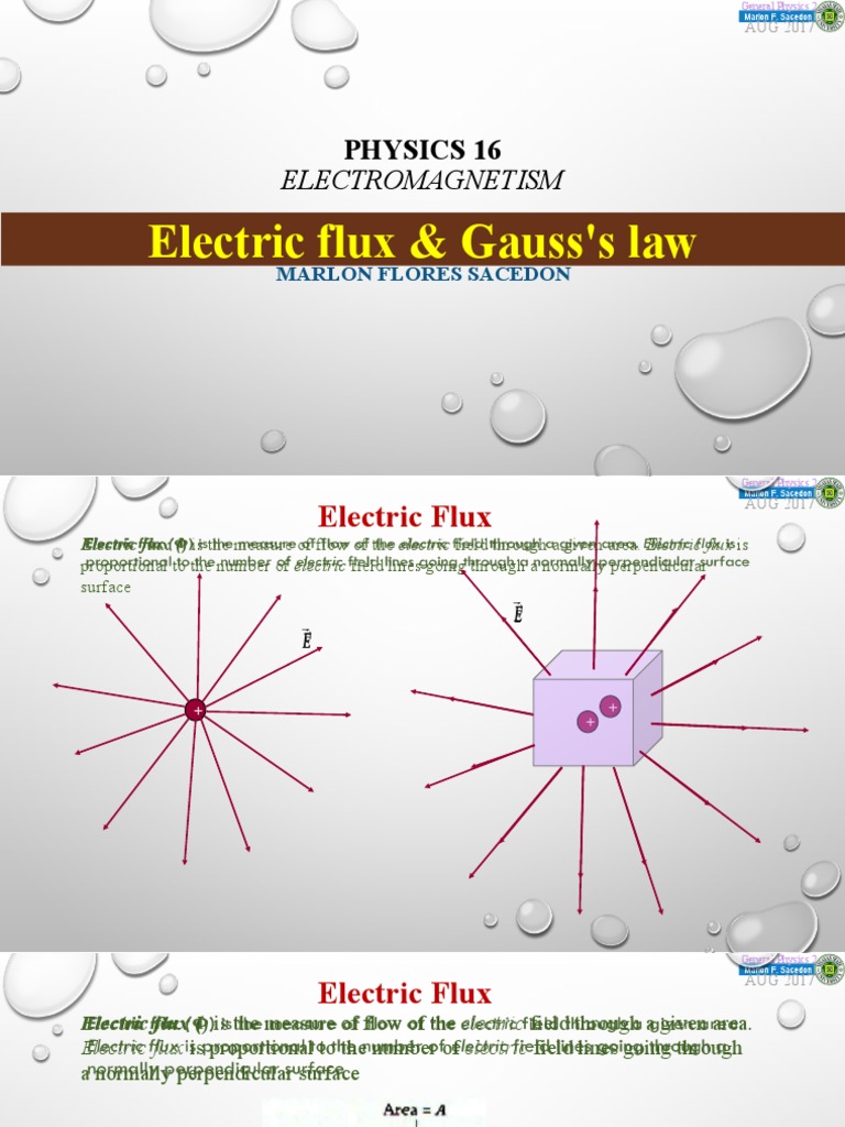Electric Flux & Gauss's Law: Physics 16 | PDF | Flux | Electric Field