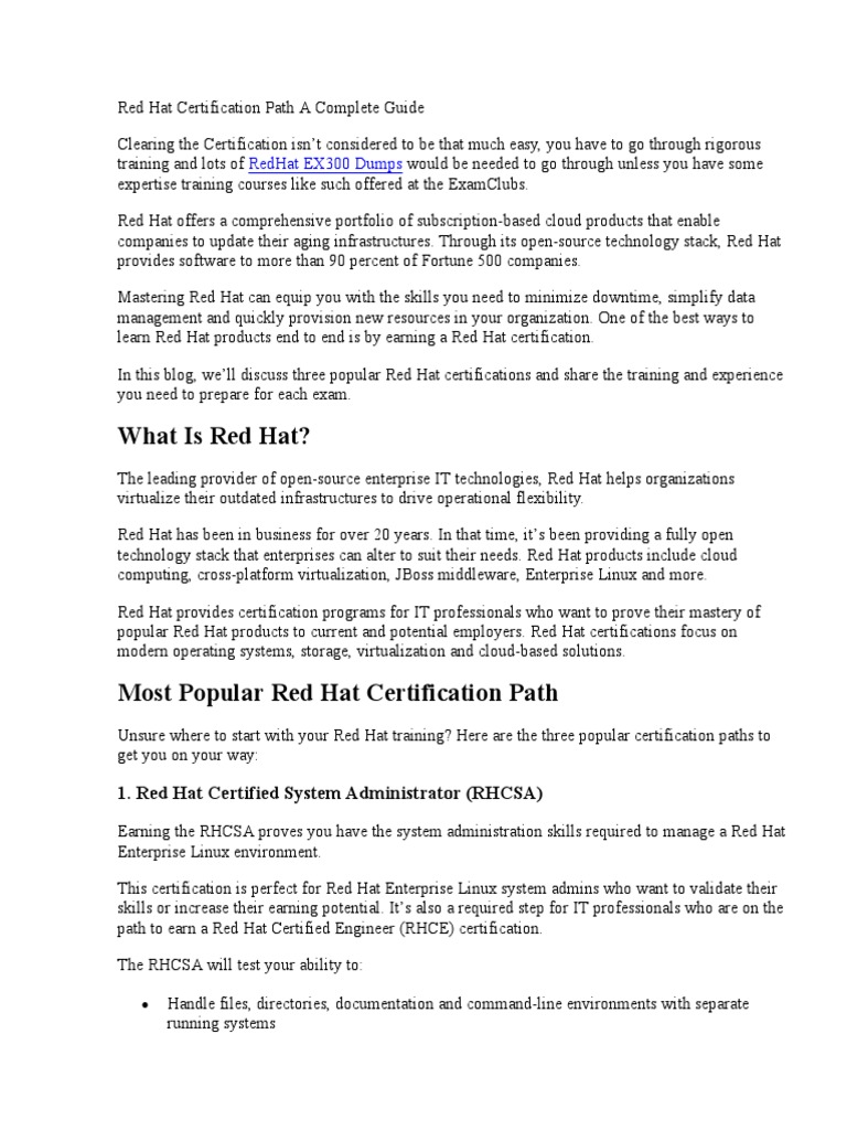 Red Hat Certification Path A Complete Gu PDF | Download Free PDF | Red Hat | System Administrator