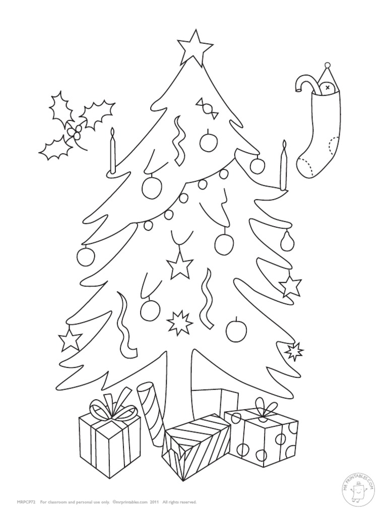 Mrprintables Christmas Tree Coloring PDF | PDF