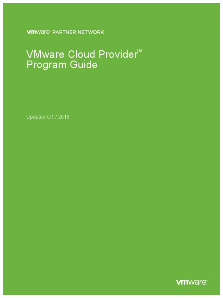 Vmware Cloud Provider Program Guide: Updated Q1 / 2018 | PDF | V Mware ...