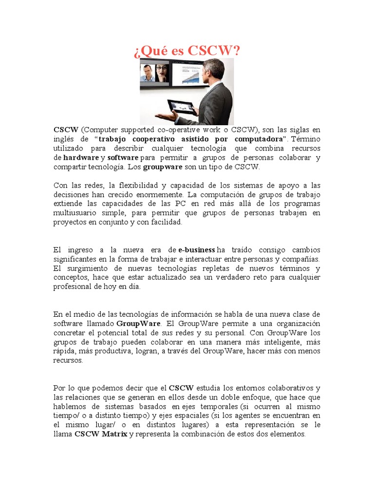 Qué Es CSCW | PDF