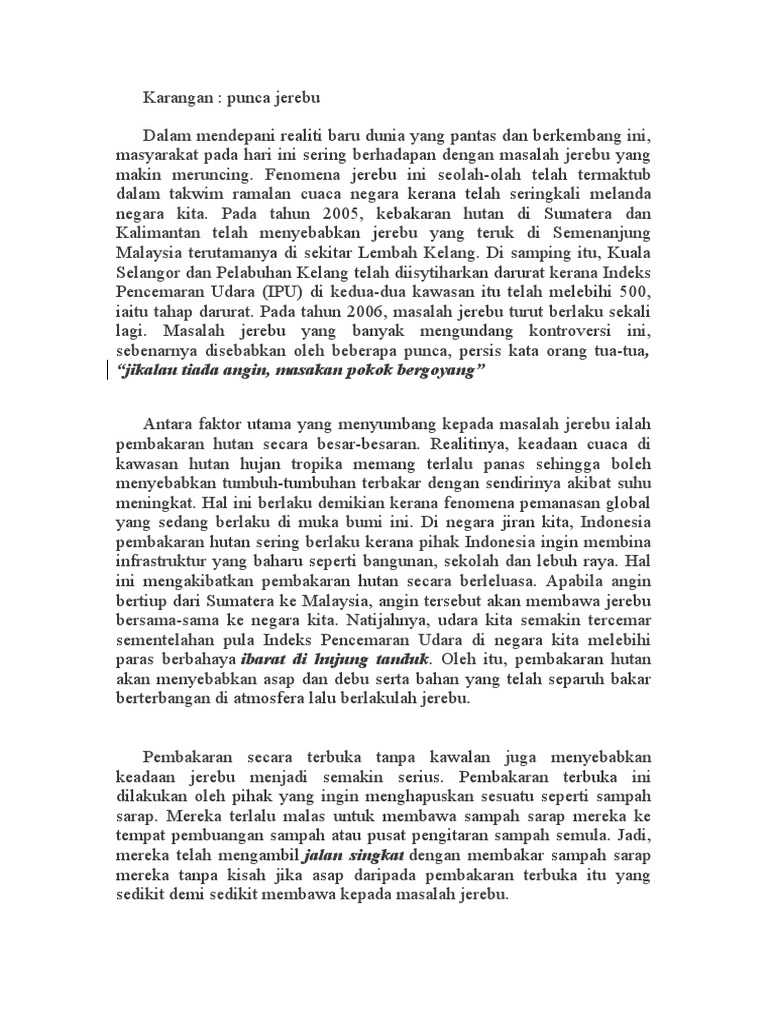 Punca Jerebu di Malaysia 2023 | PDF | Sains & Matematika