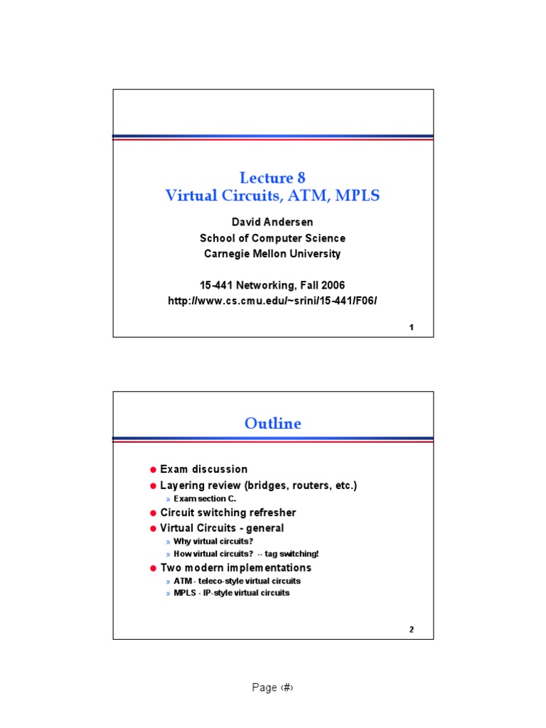 Virtual Circuits, ATM, MPLS: Page # | PDF | Multiprotocol Label ...