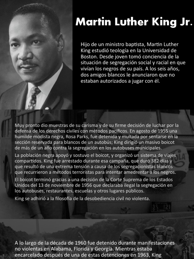 La vida y obra de Martin Luther King Jr., líder del movimiento por los ...