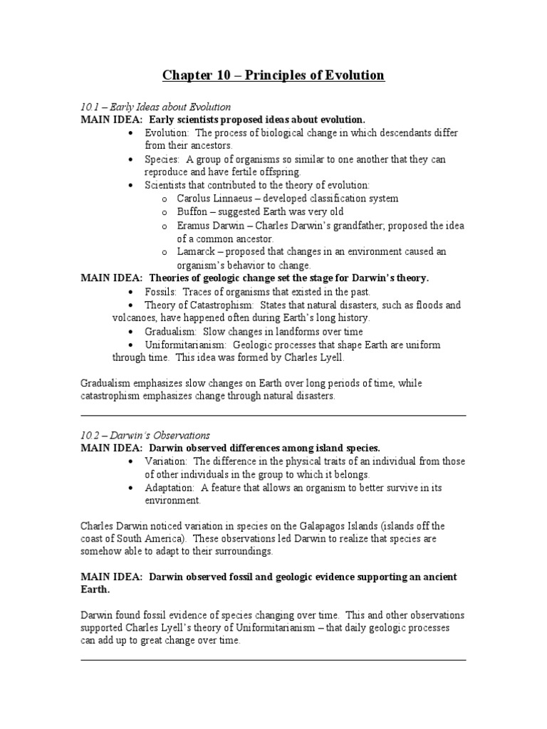 Chapter 10 Outline 3 | PDF | Natural Selection | Charles Darwin