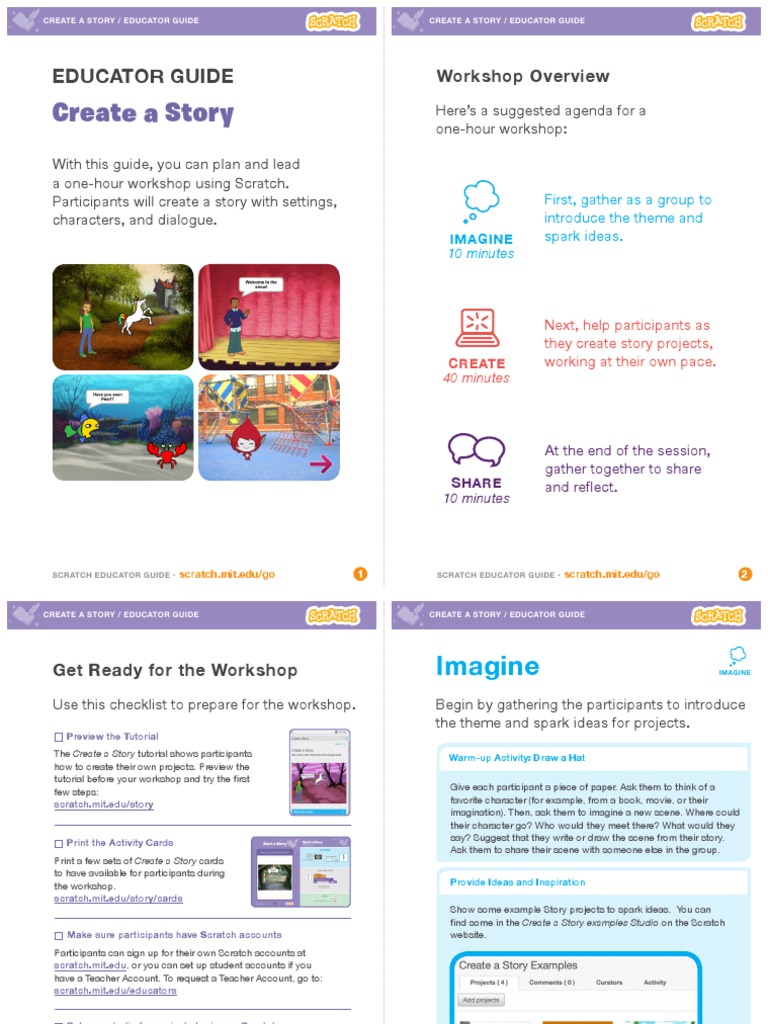 Create A Story: Educator Guide | PDF | Scratch (Programming Language ...