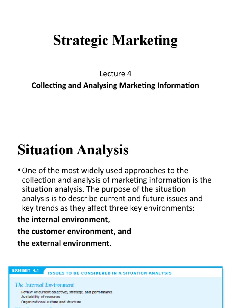 Strategic Marketing Lecture 4: Analyzing the Internal, Customer, and ...