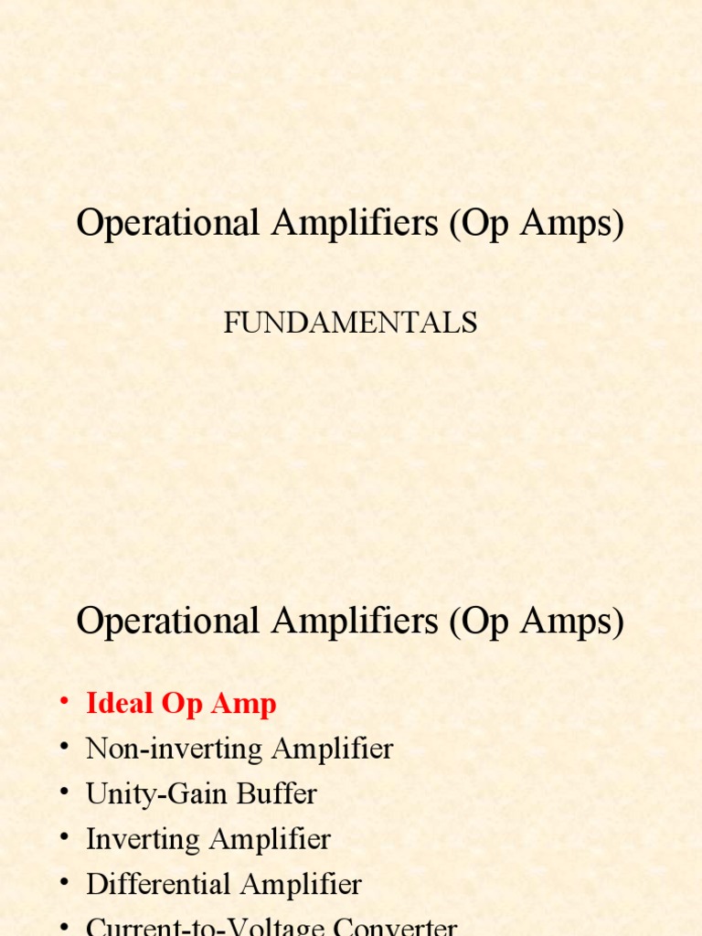 Operational Amplifiers (Op Amps) : Fundamentals | PDF | Operational Amplifier | Amplifier