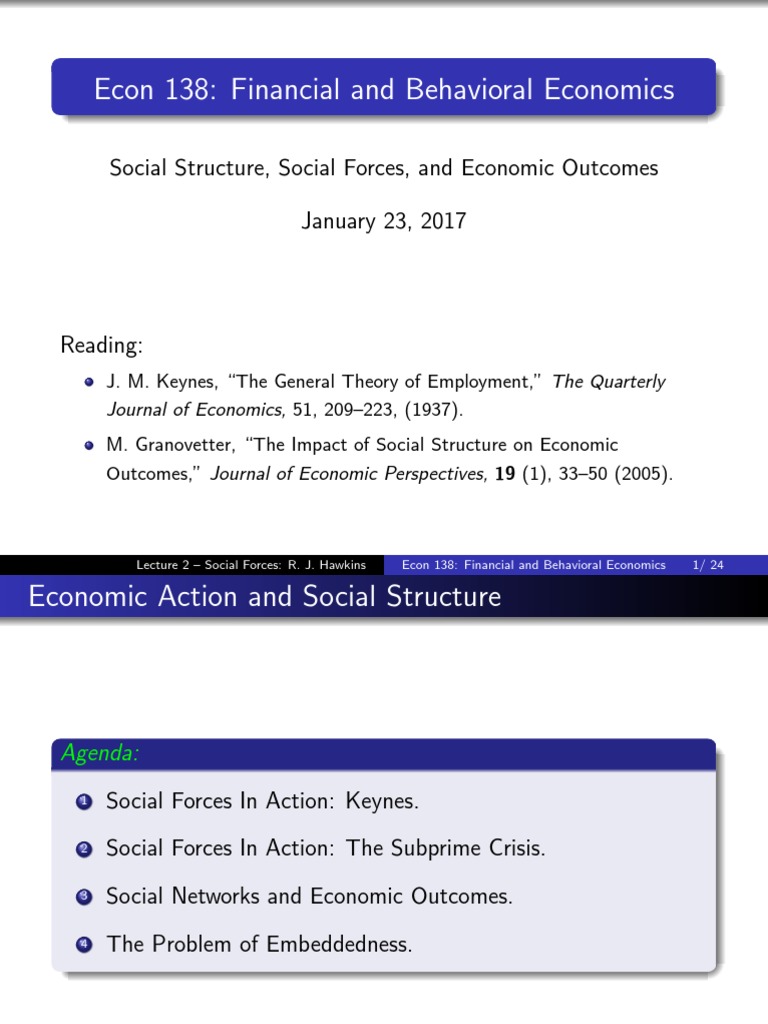 Social Forces in Financial Economics | PDF | Behavioral Economics ...