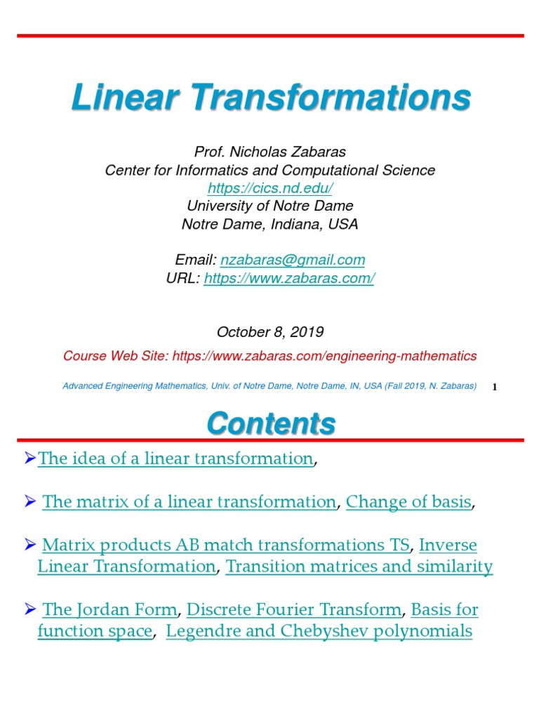 LinearTransformations PDF | PDF | Linear Map | Linear Algebra