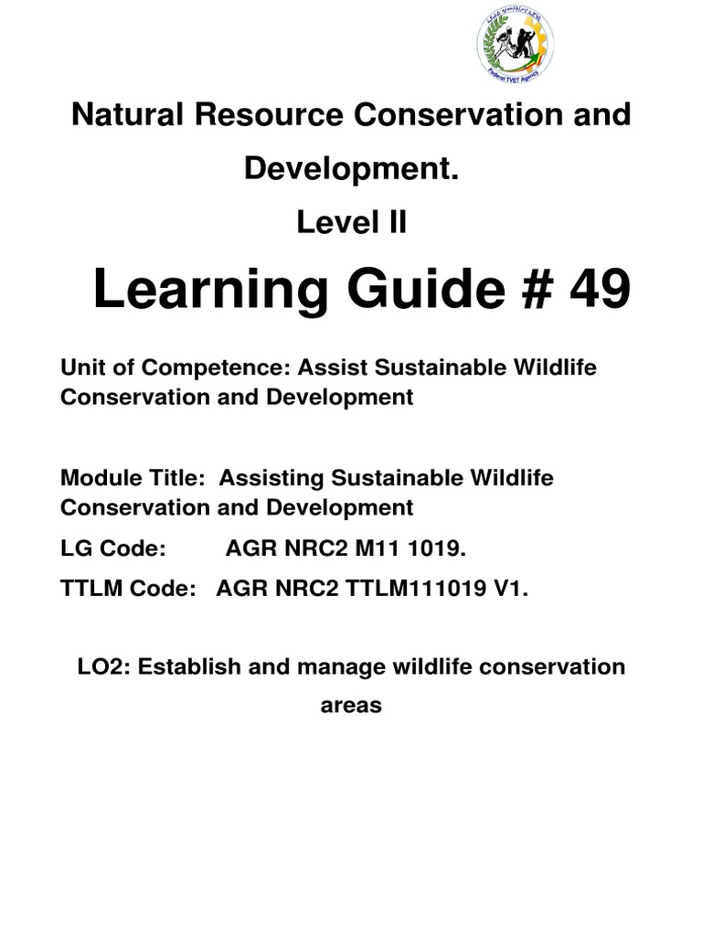 Learning Guide # 49: Natural Resource Conservation and Development ...