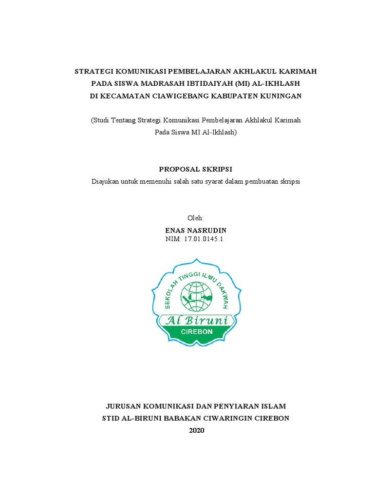 Cover Proposal Skripsi | PDF