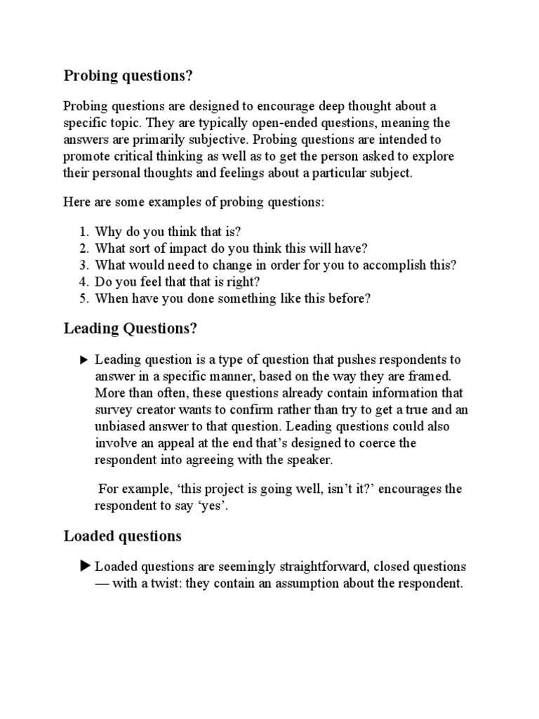 Probing Questions? | PDF