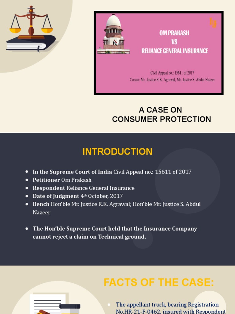 A Case On Consumer Protection | PDF | Insurance | Judgment (Law)