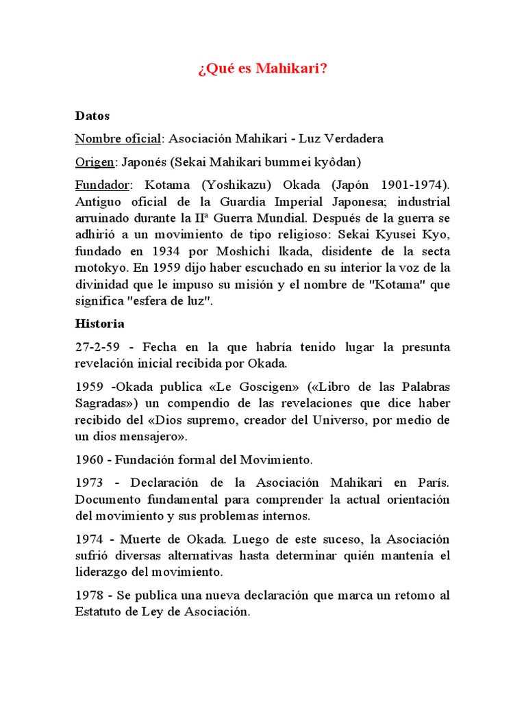 Qué Es Mahikari | PDF | Alma | Reencarnación