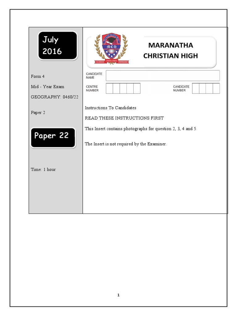 Mid Year Exam f3 Paper 22 | PDF