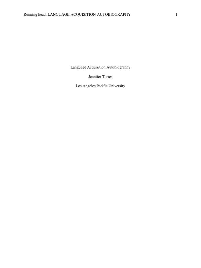 Language Acquisition Autobiography | PDF