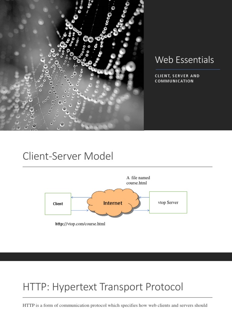 Web Essentials: Client, Server and Communication | PDF | Hypertext Transfer Protocol | Domain ...
