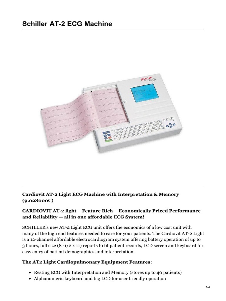 Schiller AT-2 ECG Machine | PDF | Electrocardiography | Computer Keyboard