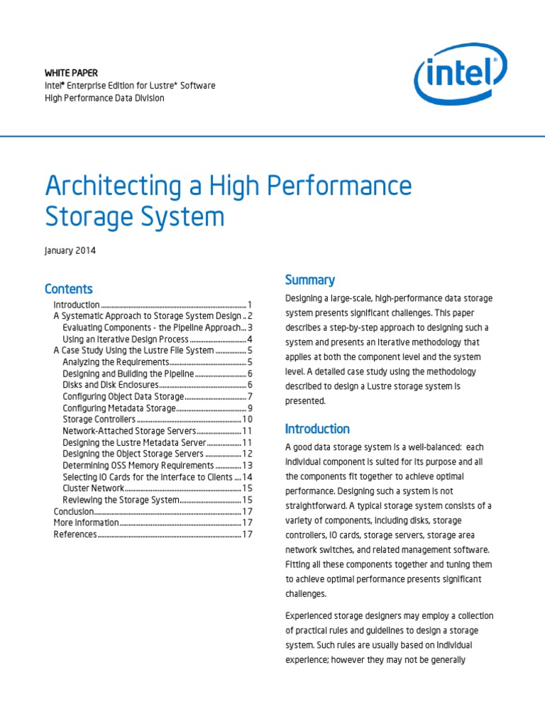 Architecting A High Performance Storage System | PDF | Hard Disk Drive ...