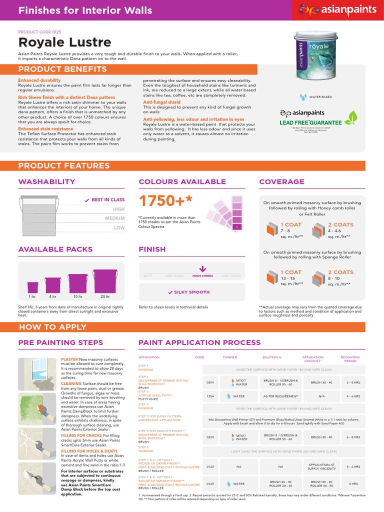 Royale Lustre | PDF | Paint | Acrylic Paint