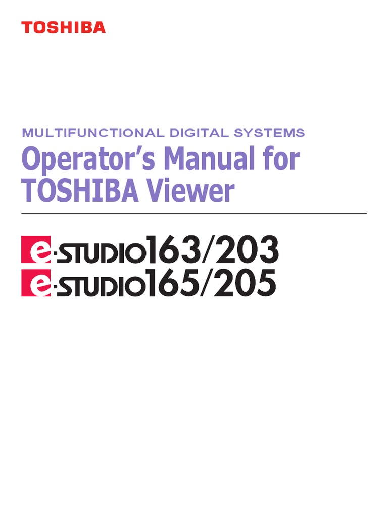 Operator's Manual For TOSHIBA Viewer: Multifunctional Digital Systems | PDF | Windows 2000 ...