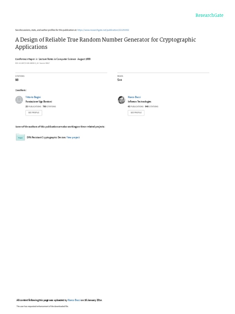 A Design of Reliable True Random Number Generator For Cryptographic ...