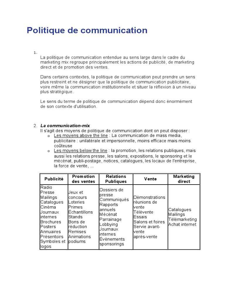 Politique de communication publicitaire | PDF | Publicité | Consommateurs