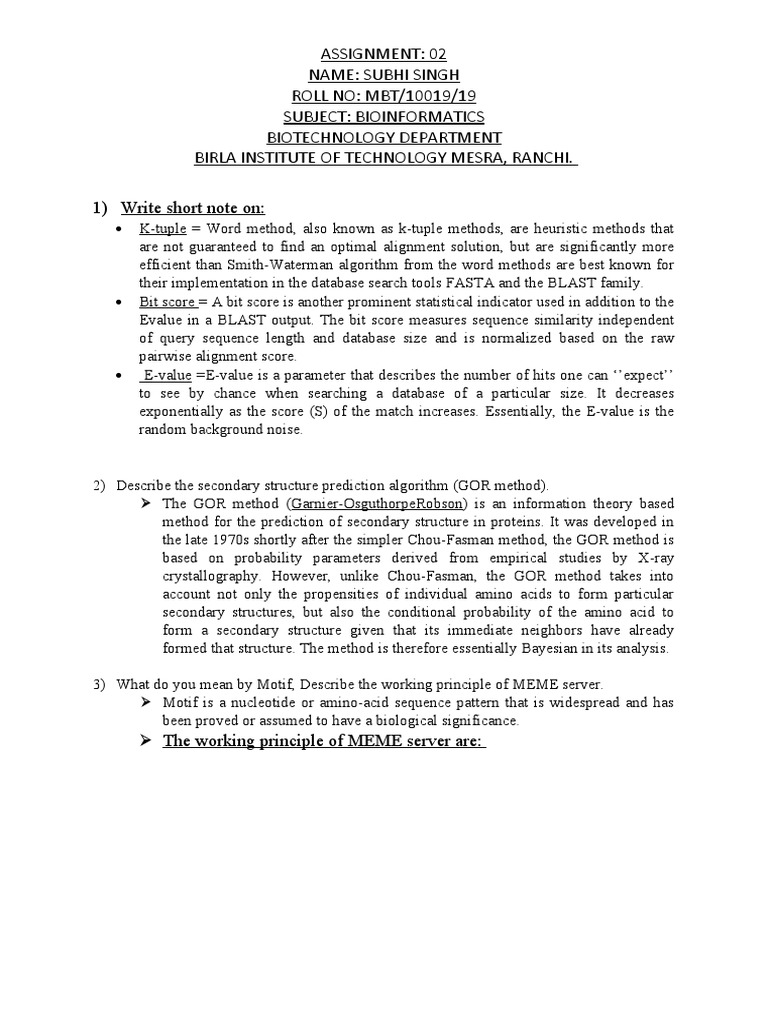Bioinformatics Pdf Sequence Alignment Structural Biology