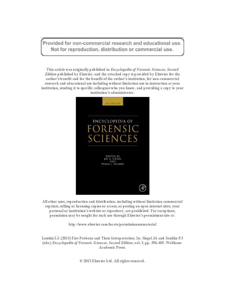 2013 EFS Fire Patterns and Their Interpretation-John Lentini PDF | PDF ...