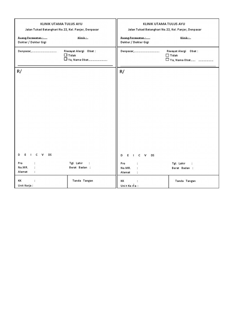 Form Resep Dokter | PDF
