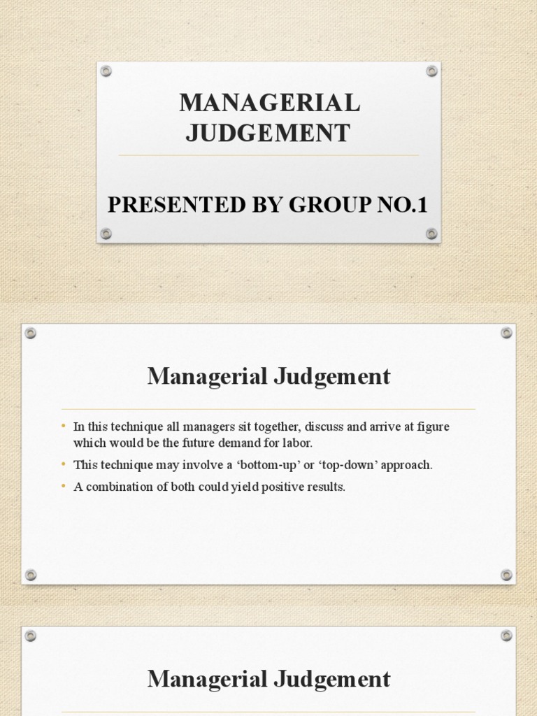 Managerial Judgement in Workforce Planning | PDF